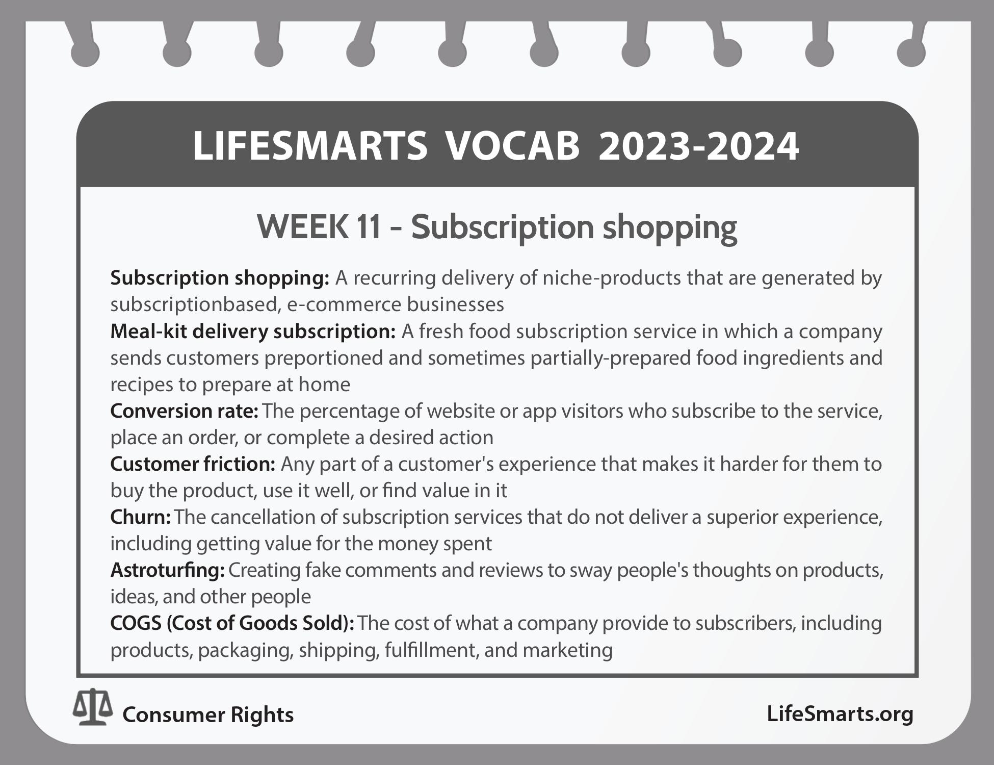 Content Vocabulary of the Week - LifeSmarts